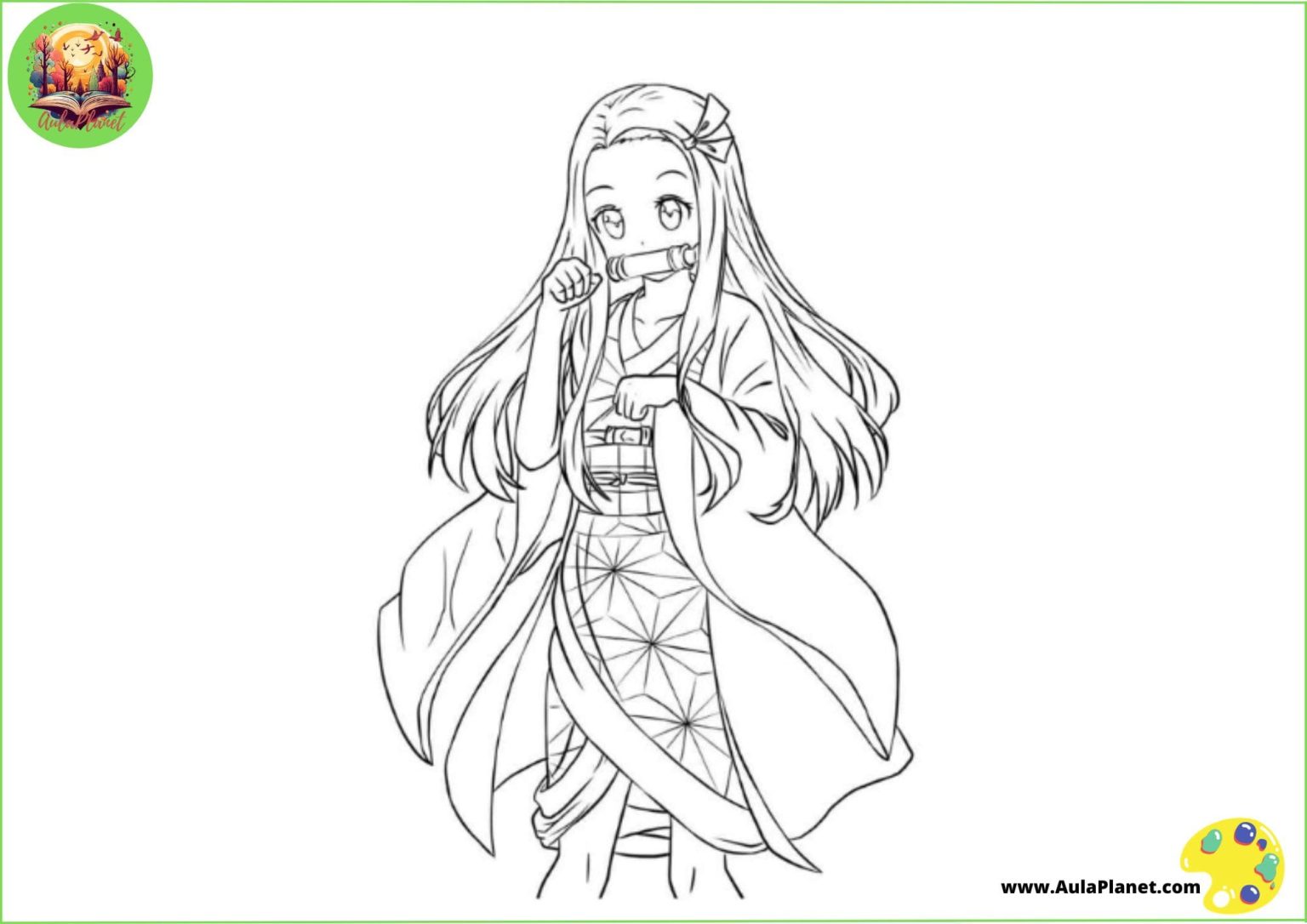 Nezuko para Colorear: Sumérgete en el Arte de Demon Slayer