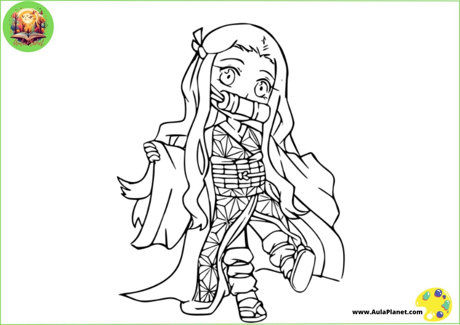 Nezuko para Colorear: Sumérgete en el Arte de Demon Slayer