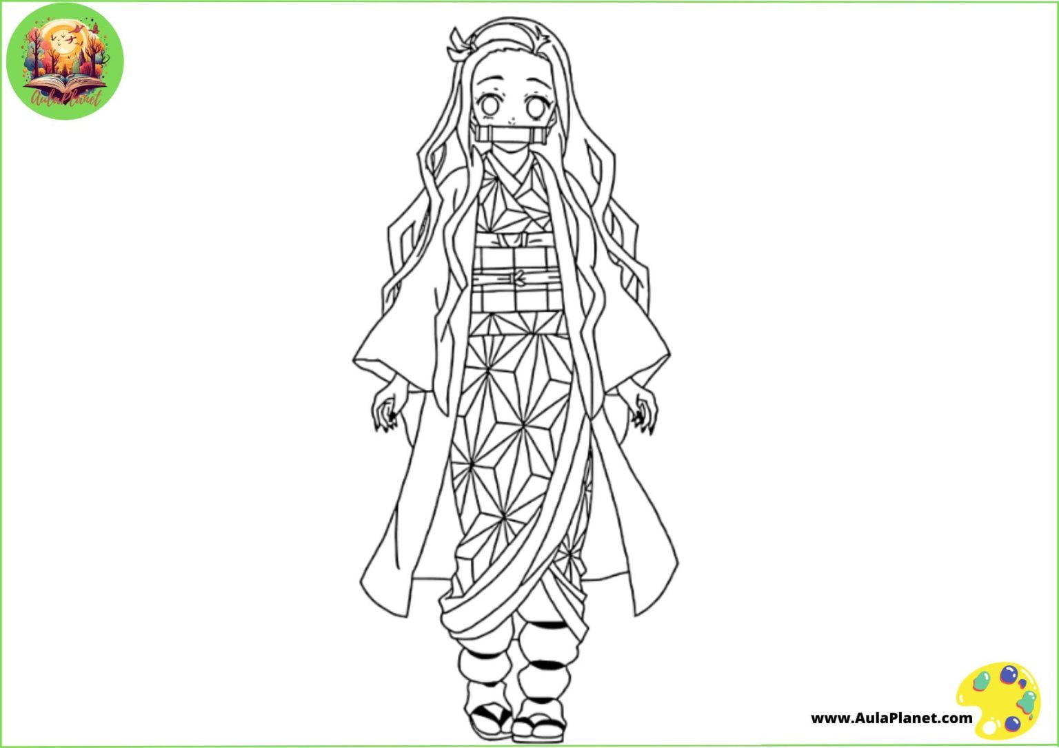 Nezuko para Colorear: Sumérgete en el Arte de Demon Slayer