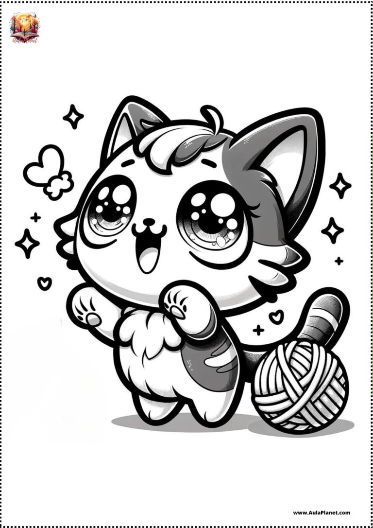 Dibujos de Gatos Kawaii para Colorear: Descargas Gratuitas