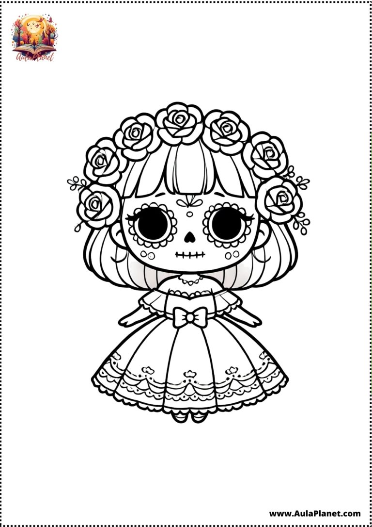 Dibujos de Catrinas Kawaii para Colorear – Imprime Gratis