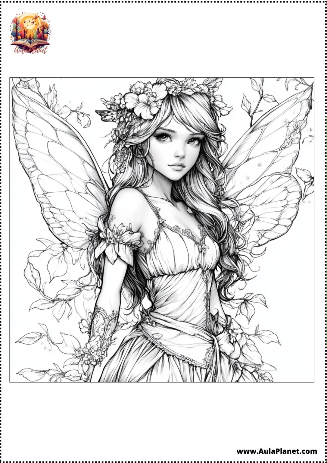 Dibujos de Hadas para Colorear e Imprimir Gratis 🧚‍♀️