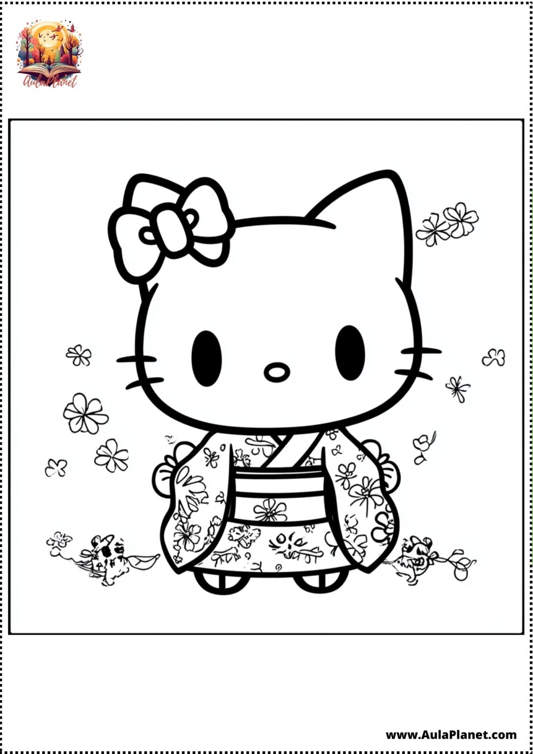 Dibujos de Hello Kitty para Colorear e Imprimir Gratis
