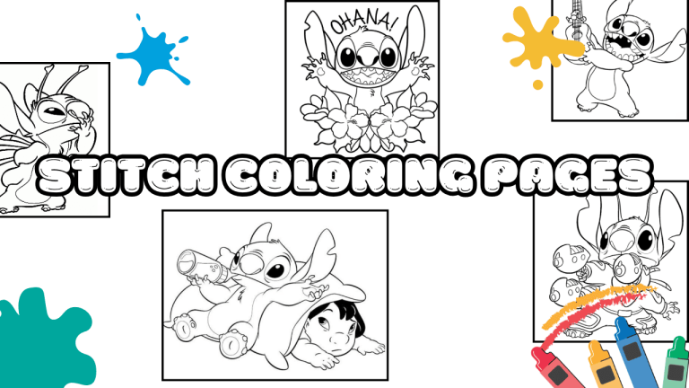 Stitch Coloring Pages to Print and Color (Free PDF Printables)
