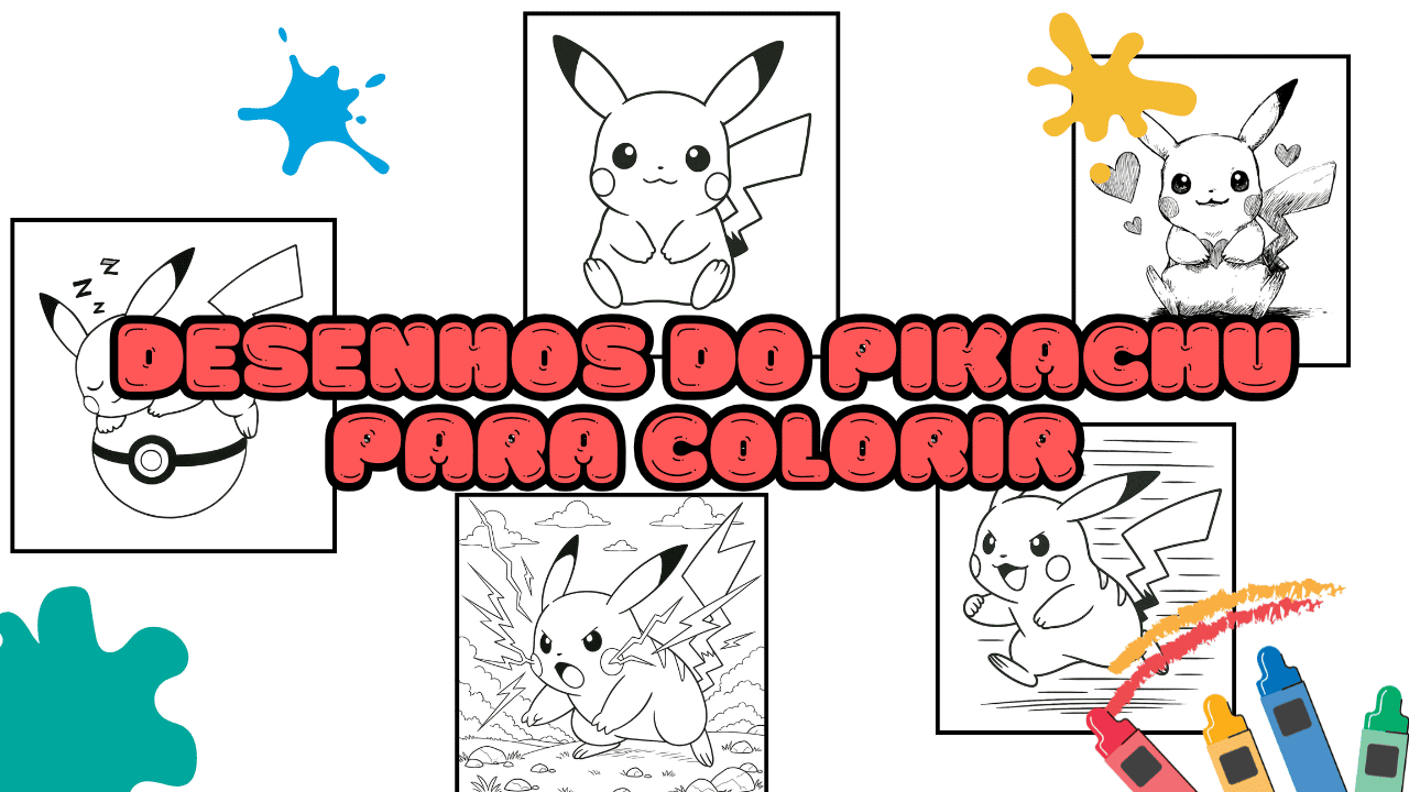 Desenhos do Pikachu para Colorir - Baixar e Imprimir Grátis