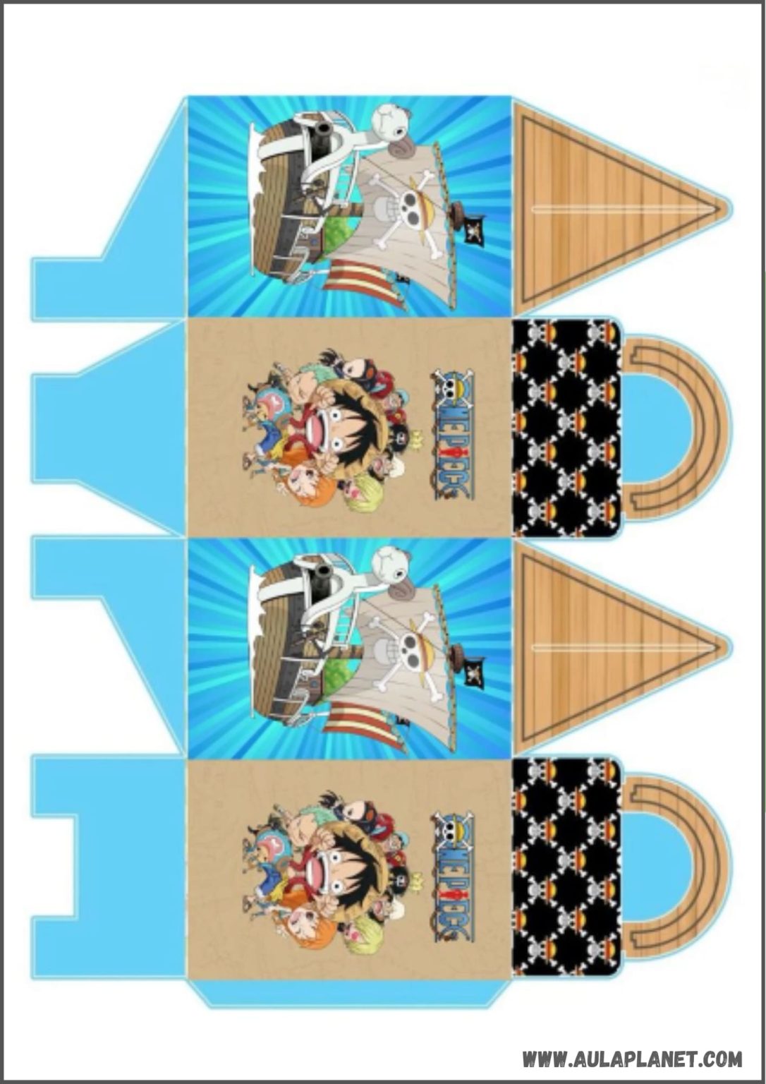Printable One Piece Boxes Free | Papercraft Templates